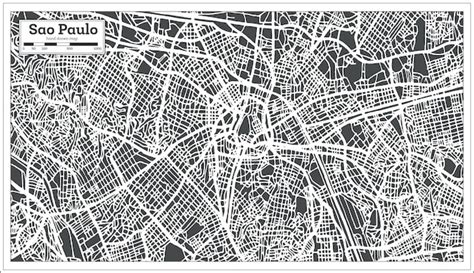 Mapa Da Cidade De S O Paulo Brasil Em Estilo Retro Ilustra O Vetorial
