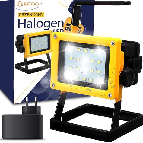 HALOGEN LED ROBOCZY BUDOWLANY 30W AKUMULATOROWY PRZENOŚNY MOCNY JASNY