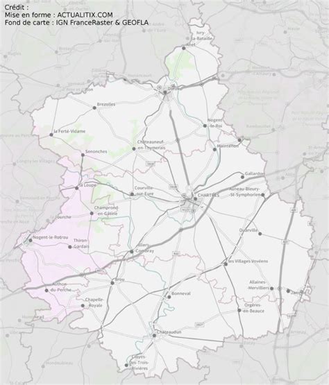 Carte de l Eure et Loir Eure et Loir carte département 28 ville