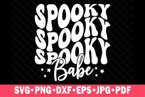 Spooky Babe Svg Retro Halloween Wavy Graphic By Digitaldesigns