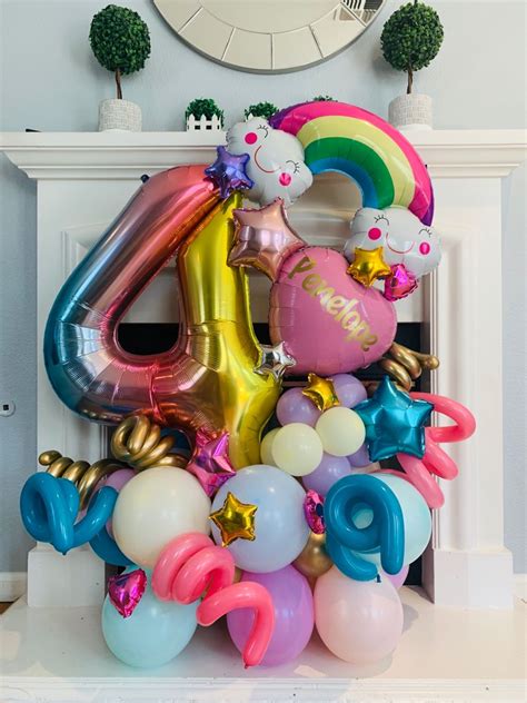 Rainbow Balloon Bouquet For Birthday Party