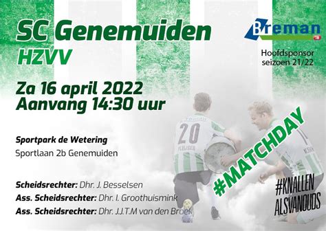 Sportclub Genemuiden On Twitter Matchday