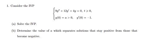 solved 1 consider the ivp