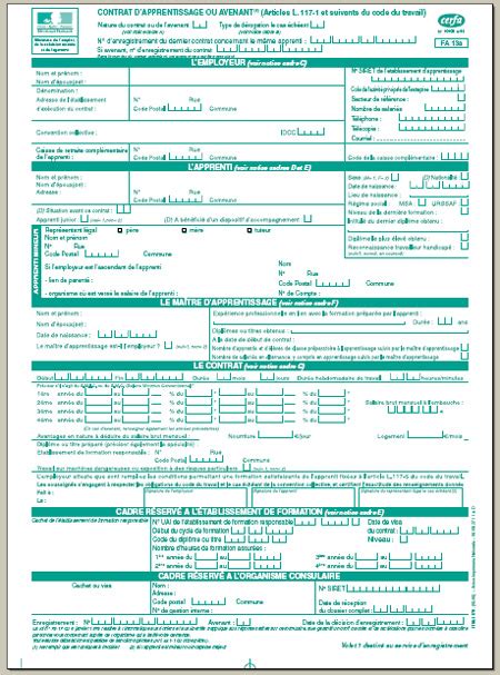 T L Charger Le Contrat D Apprentissage Cerfa