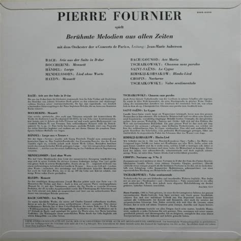 Pierre Fournier Favourite Encores Record Player