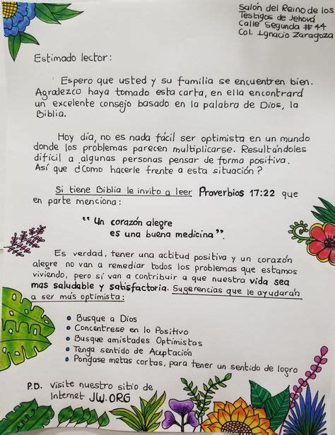 Carta Jw En 2020 Ejemplo De Carta Escritura De Cartas En 2