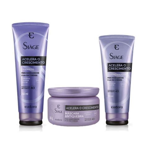 Kit Siàge Acelera O Crescimento Shampoo Condicionador Máscara