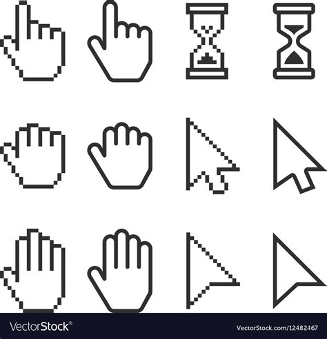 Pixelated And Smooth Cursors Royalty Free Vector Image