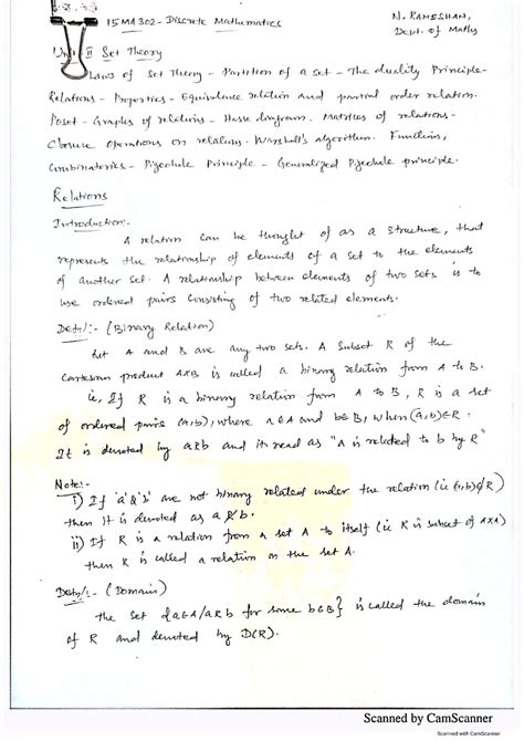 Dm Unit I Set Theory Notes Discrete Mathematics Studocu