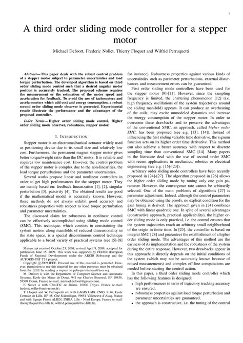 pdf a third order sliding mode controller for a stepper motor