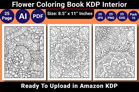 Coloring Book For Adult KDP Interior Graphic By KDP Coloring Book