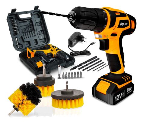 Furadeira Parafusadeira 12v Kit De Brocas E Limpeza Wap