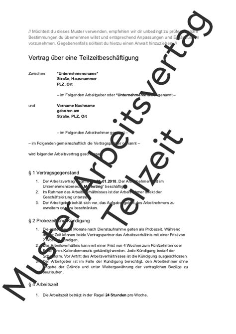 Arbeitsvertrag Gastronomie Muster Dienstvertrag für arbeiter