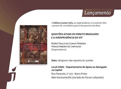 Convite Lan Amento Do Livro Do Prof Pedro Paulo