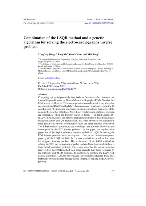 pdf combining regularization frameworks for solving the electrocardiography inverse problem