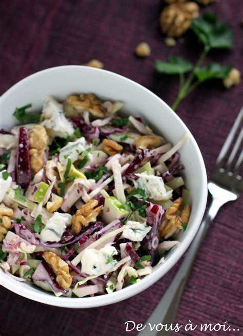 De vous à moi SALADE DE CHOU ROUGE FENOUIL POMME VERTE ET GORGONZOLA