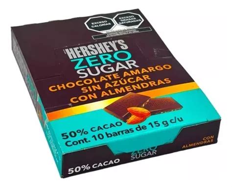 Hersheys Chocolate Amargo Sin Azucar Con Almendras 10 Barras
