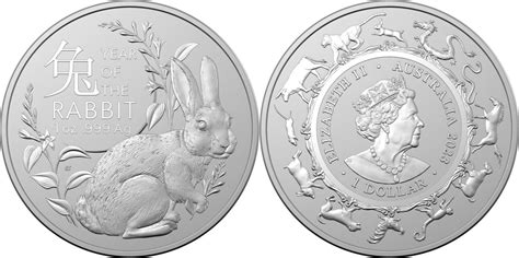 1 Dollar Silbermünze 1 oz 999 Lunar III Jahr des Hasen RAM 2023