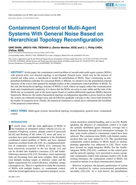 pdf containment control of multi agent systems with general noise based on hierarchical