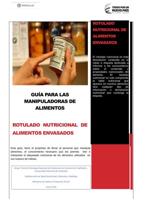 PDF Guía para las manipuladoras DE ALIMENTOS interpretar el