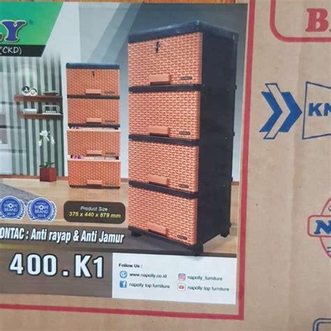 Jual Lemari Laci Plastik Napolly 4 Susun Anyaman Rotan Di Seller Bumi