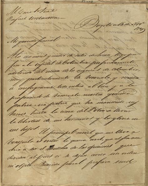 Papeles Históricos de Venezuela on Twitter Carta del Libertador Simón