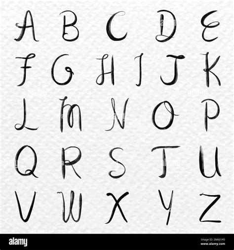 Cursive Capital Alphabet Set Vector Calligraphy Font Stock Vector Image