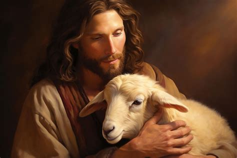 Premium AI Image Jesus Is The Good Shepherd