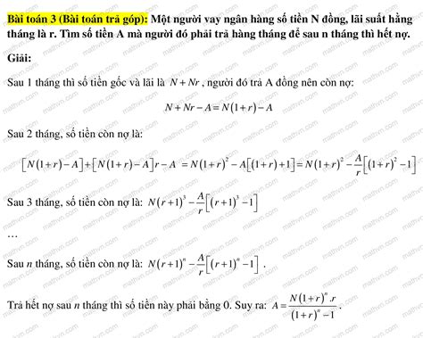 C Ng Th C L I K P Trong B I To N L I Su T Ng N H Ng T Ch L Y Tr G P