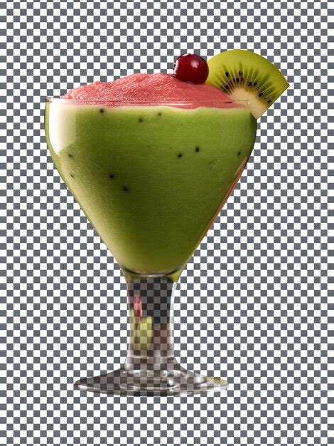 Vaso De Batido De Kiwi Sabroso Aislado Sobre Fondo Transparente
