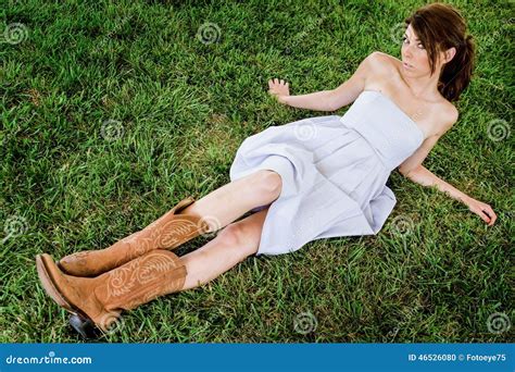Seksowny Farmgirl Mody Model Zdjęcie Stock Obraz złożonej z