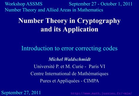 ppt number theory in cryptography and its application powerpoint presentation id 5344806