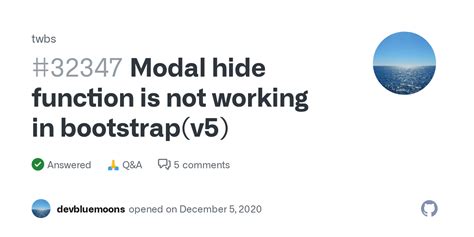 Modal Hide Function Is Not Working In Bootstrap V5 Twbs Discussion