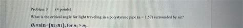 solved problem 3 4 points what is the eritical angle for
