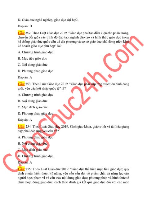 Ngân hàng câu hỏi trắc nghiệm mầm non ôn giáo viên vòng 1 Chuyên