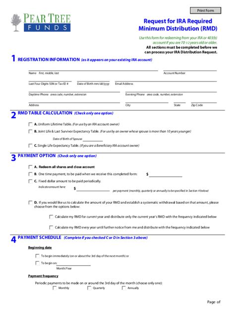 Fillable Online IRA Required Minimum Distribution RMD Election Form