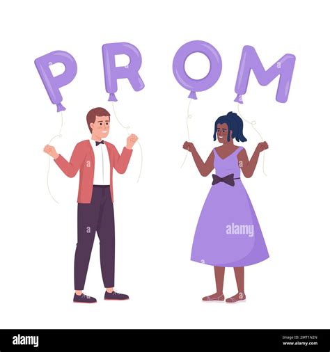 Friends Celebrating Prom Night And Dancing Semi Flat Color Vector Characters Stock Vector Image