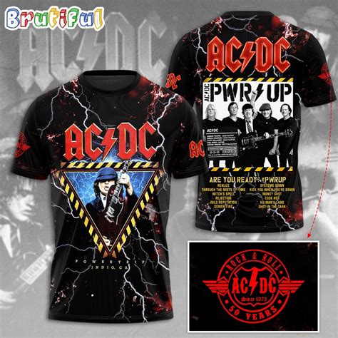 ACDC World Tour Acdc Pwr Up Tour 2024 Shirt Rock Band Power Up Graphic