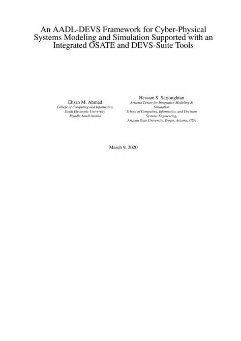 pdf an aadl devs framework for cyber physical systems modeling dokumen tips