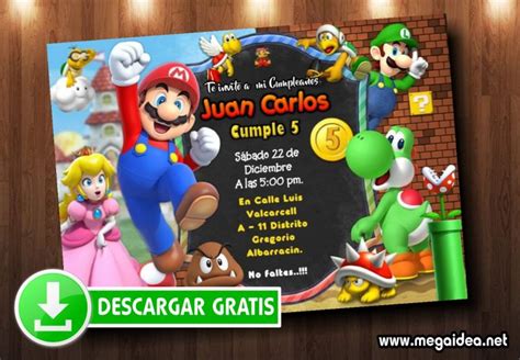 Invitacion Mario Bros Editable Gratis Artofit