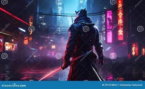 Epic Samurai Wallpaper From Behind Looking Slightly To The Right Face
