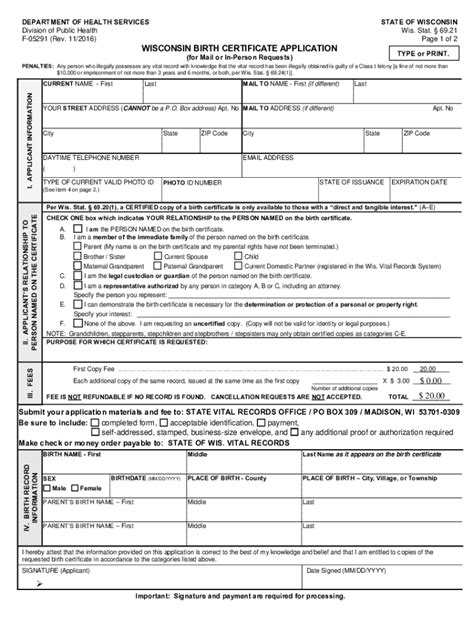 Wisconsin Birth Certificate Pdf Fill Out Sign Online DocHub