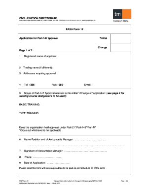 Fillable Online EASA Form 12 2012 Fax Email Print PdfFiller