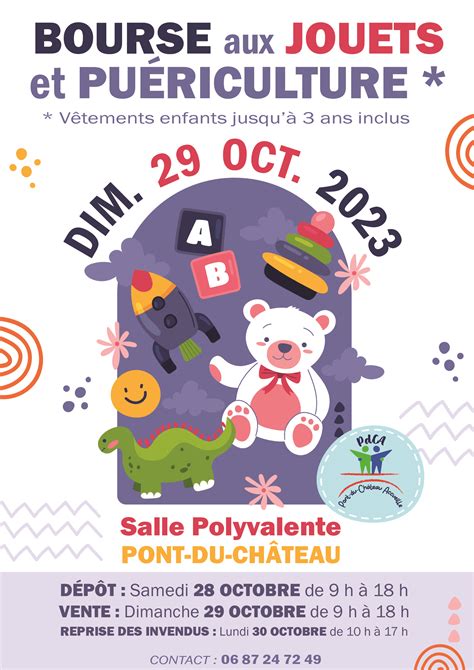 affiche bourse aux jouets 2023 V2 Pont du Château Accueille
