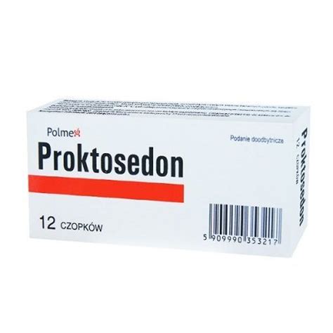 Proktosedon Czopki 12 szt Leczą hemoroidy stany zapalne i świąd