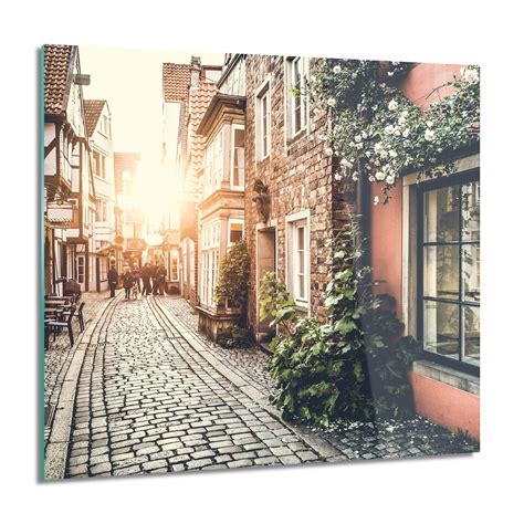 ArtprintCave Obraz Na Szkle Uliczka Kamienica 60x60 Cm