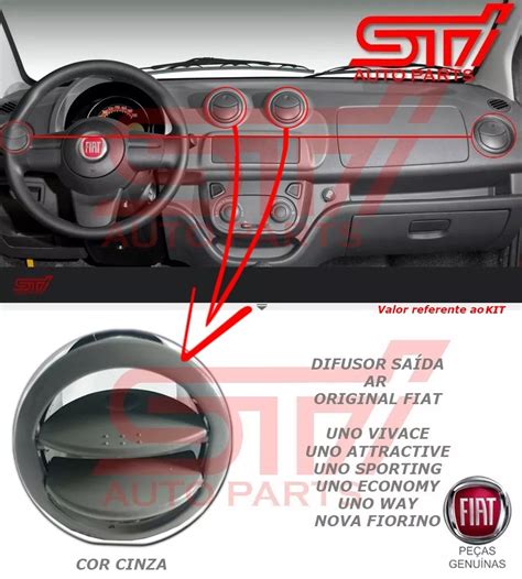 Kit 4x Difusor Saída Ar Uno Vivace E Nova Fiorino Original R 194 00