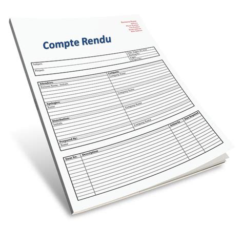 Modèle de compte rendu sur Word Modèles Word