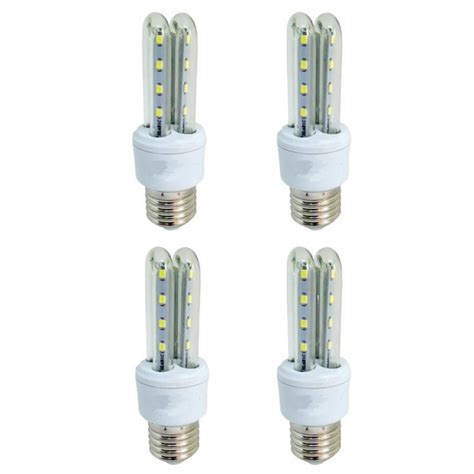 Lâmpada Led Compacta Milho Econômica 3w 2U Branco Frio Kit 4