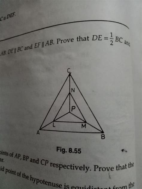 in the given figure l m n are the midpoints of ap bp and cp respectively prove that triangle